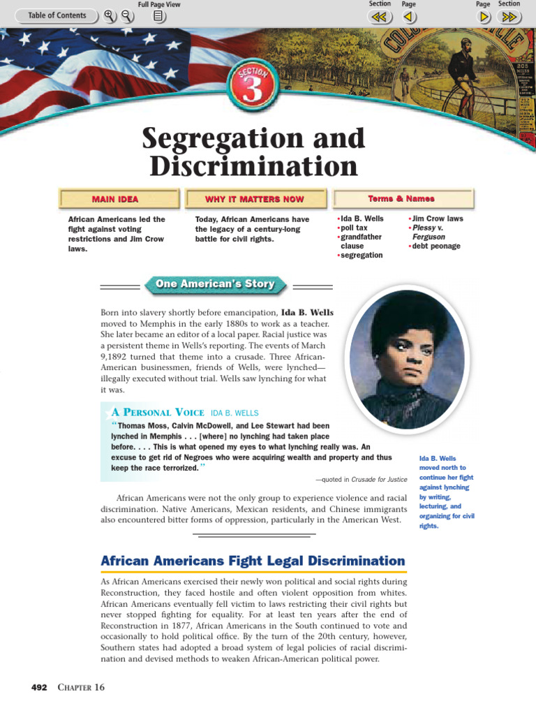 Segregation and Discrimination: African Americans Fight Legal ...