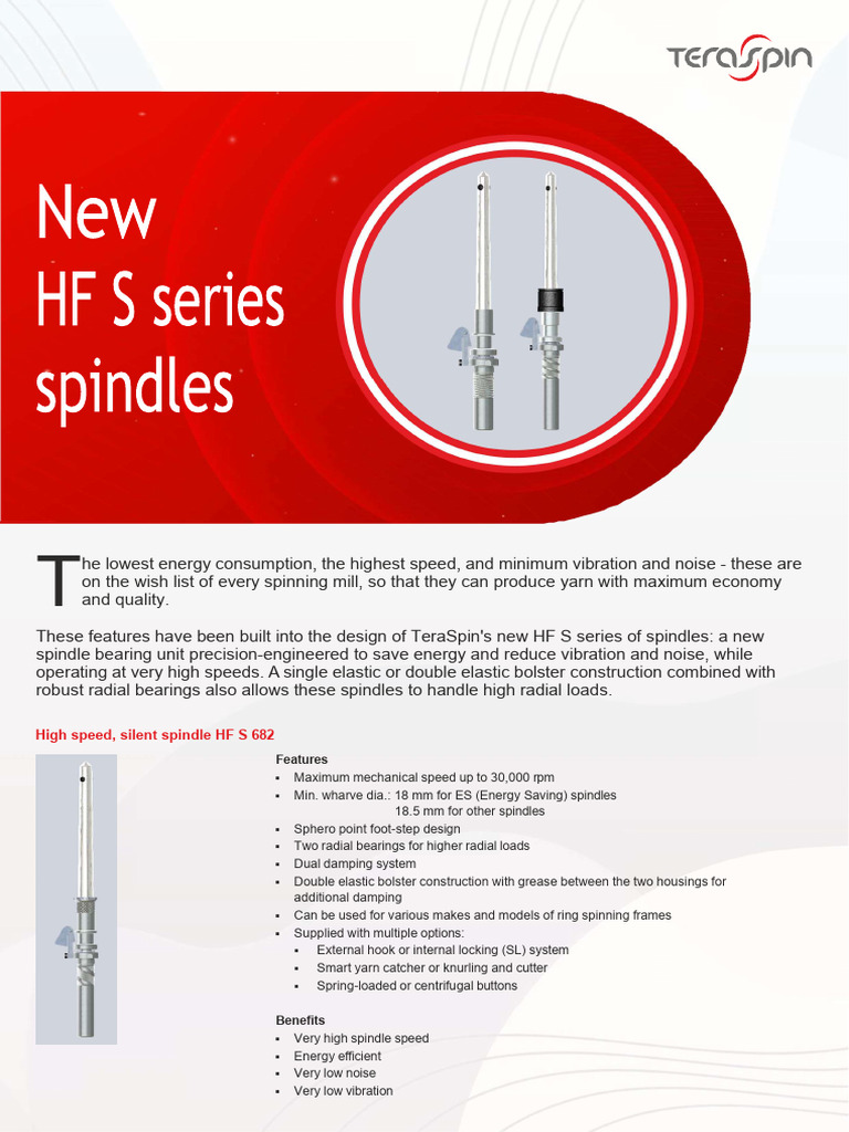 Leaflet - HF S Series Spindle | PDF | Spindle (Textiles) | Spinning ...