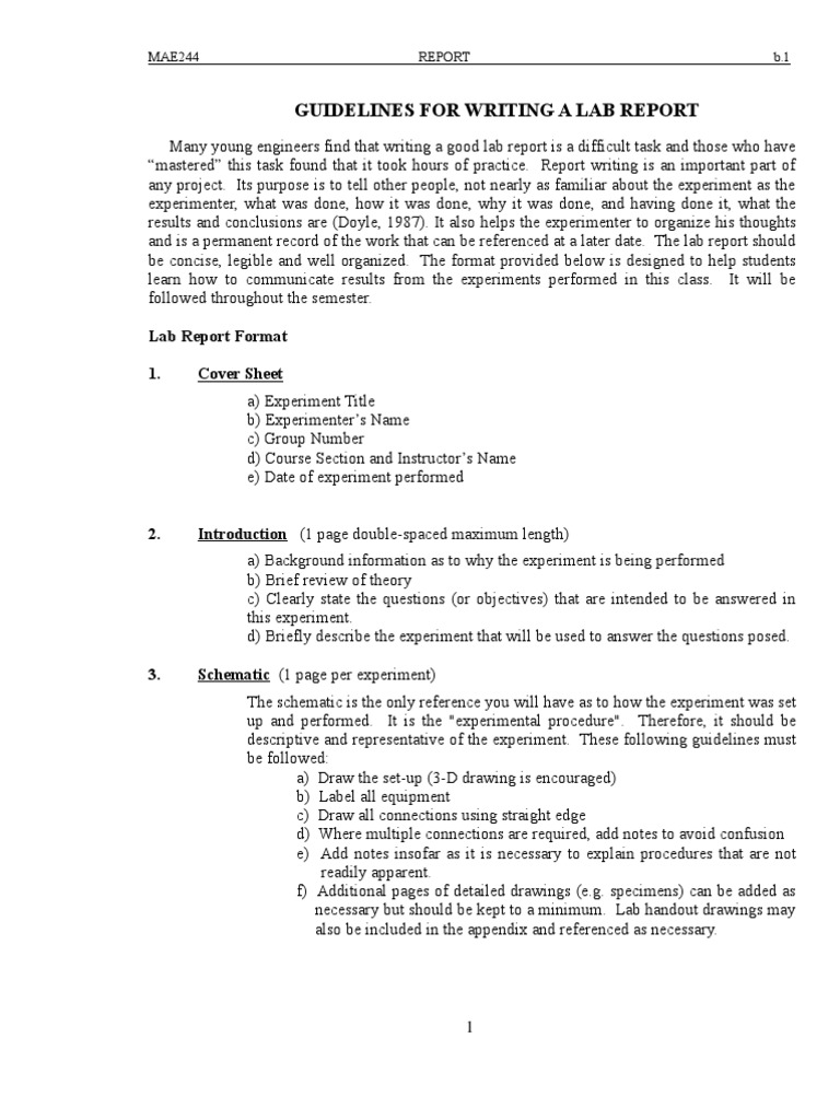 Guidelines For Lab Report Writing | PDF | Experiment | Bending