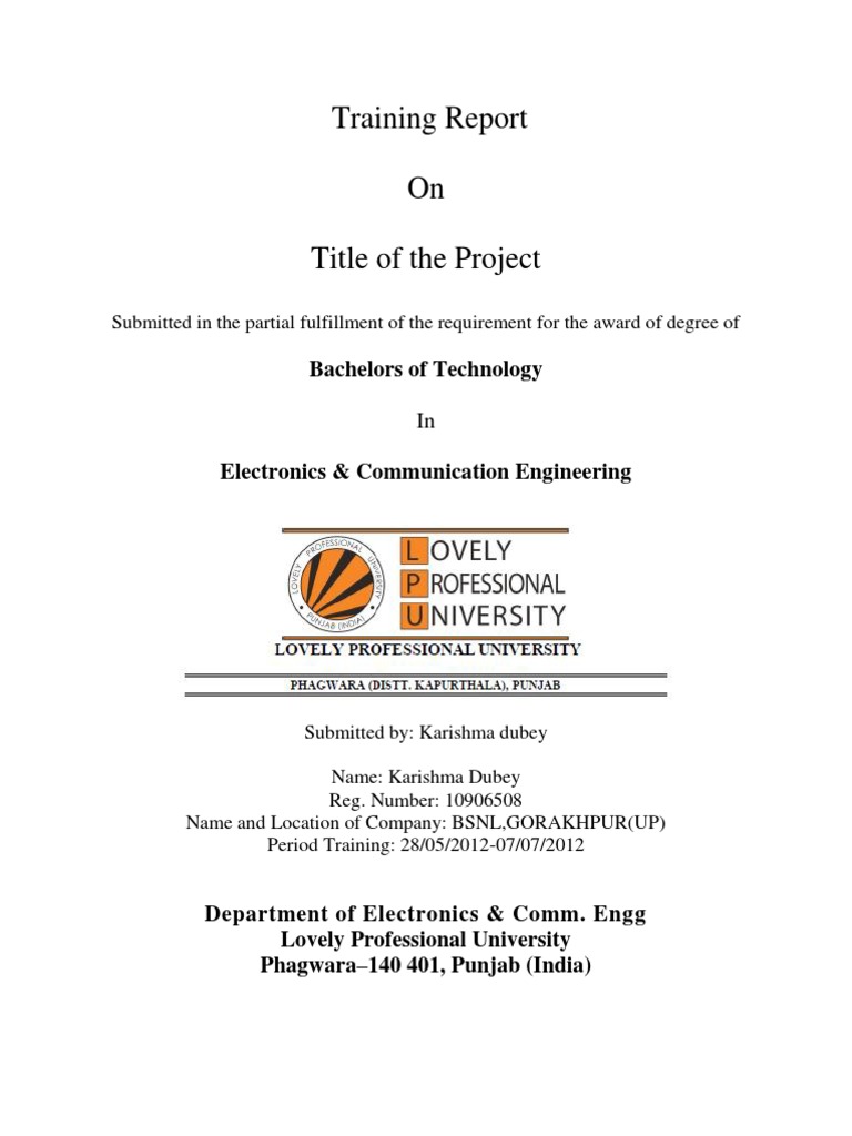 Final Report On Training | PDF | Digital Subscriber Line ...