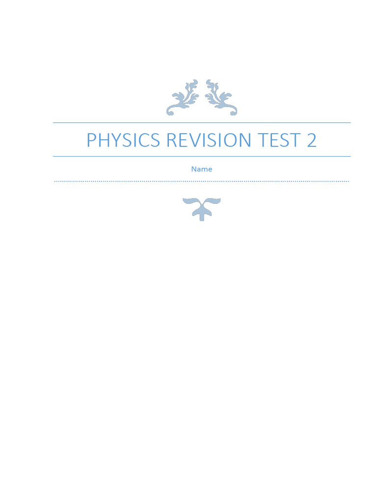 Hamza Physics Test 1 | PDF
