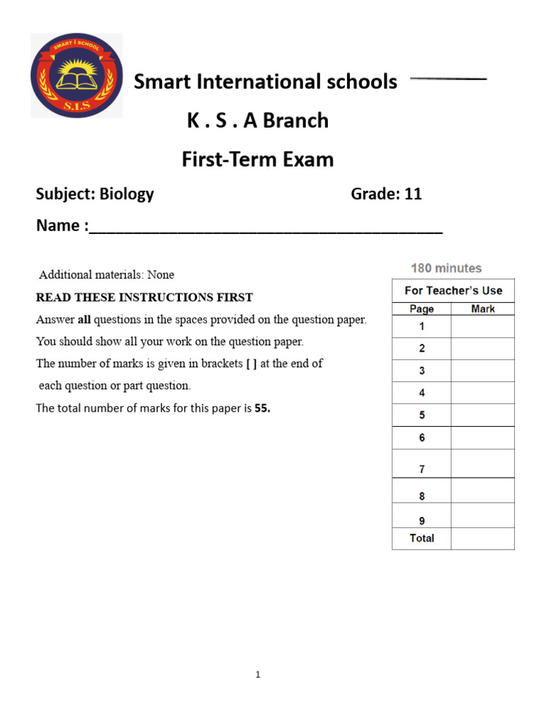Grade 11 Biology final 2nd version | PDF