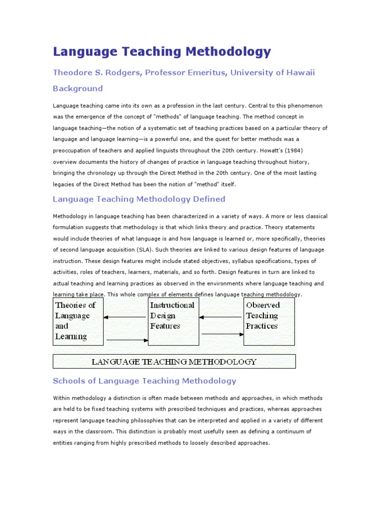 Language Teaching Methodology Overview | PDF | Language Education ...