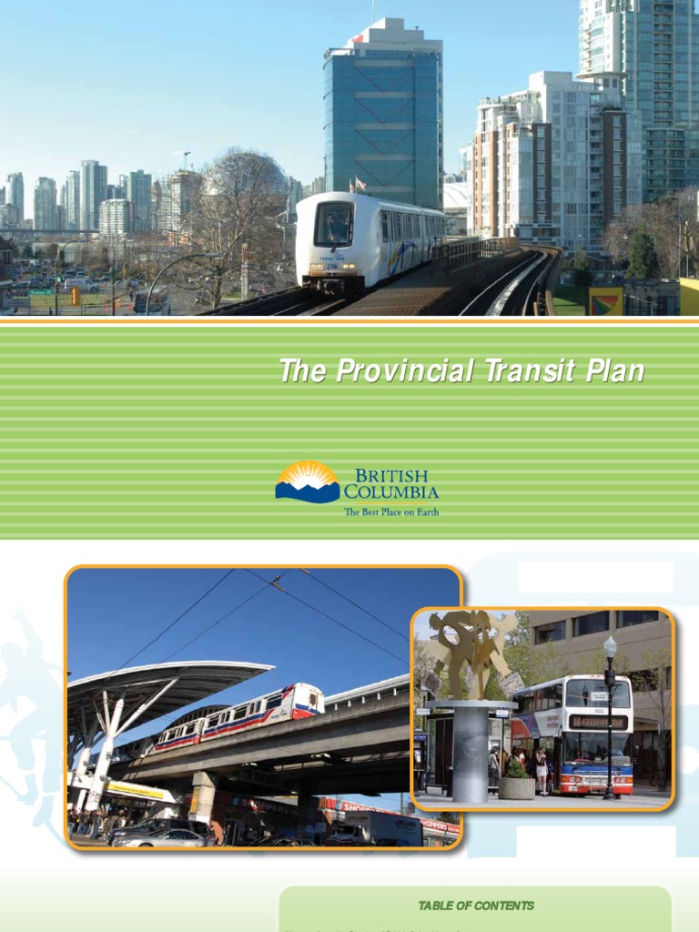 Provincial Transit Plan | PDF | Public Transport | British Columbia