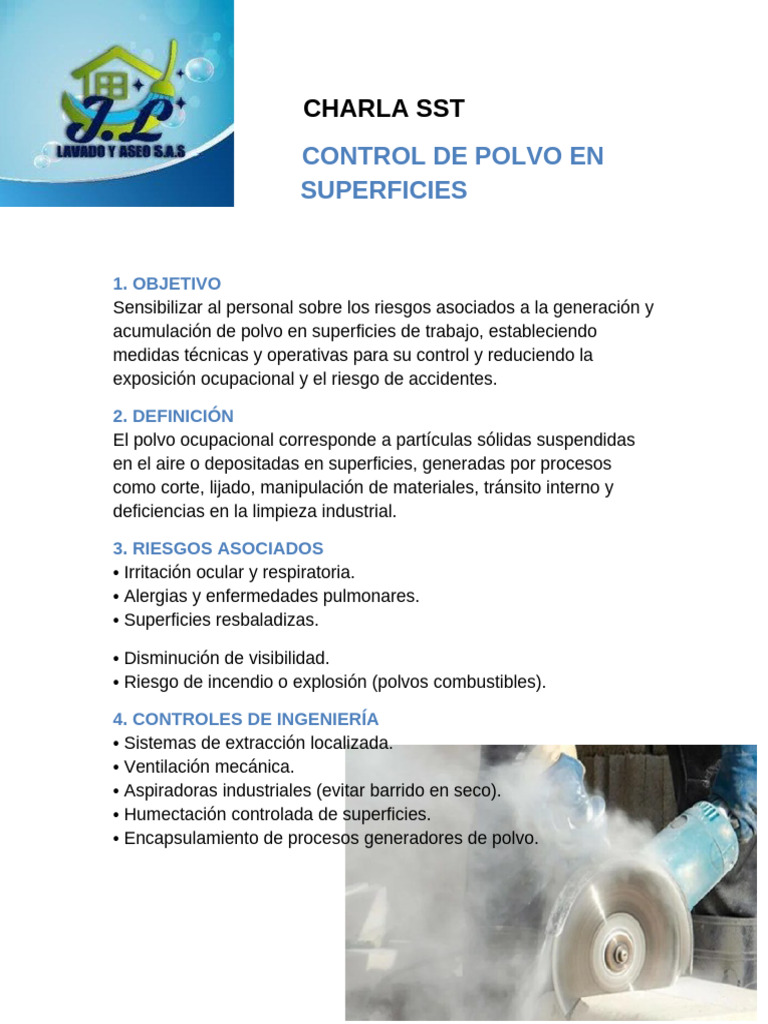Charla SST Control de Polvo Con Logo | PDF