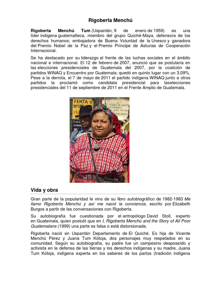 Copia de Rigoberta Menchú | PDF