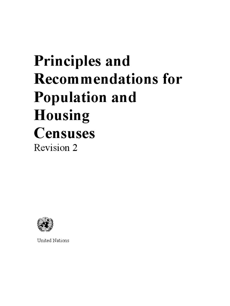 Principles and Recommendations For Population and Housing Censuses ...