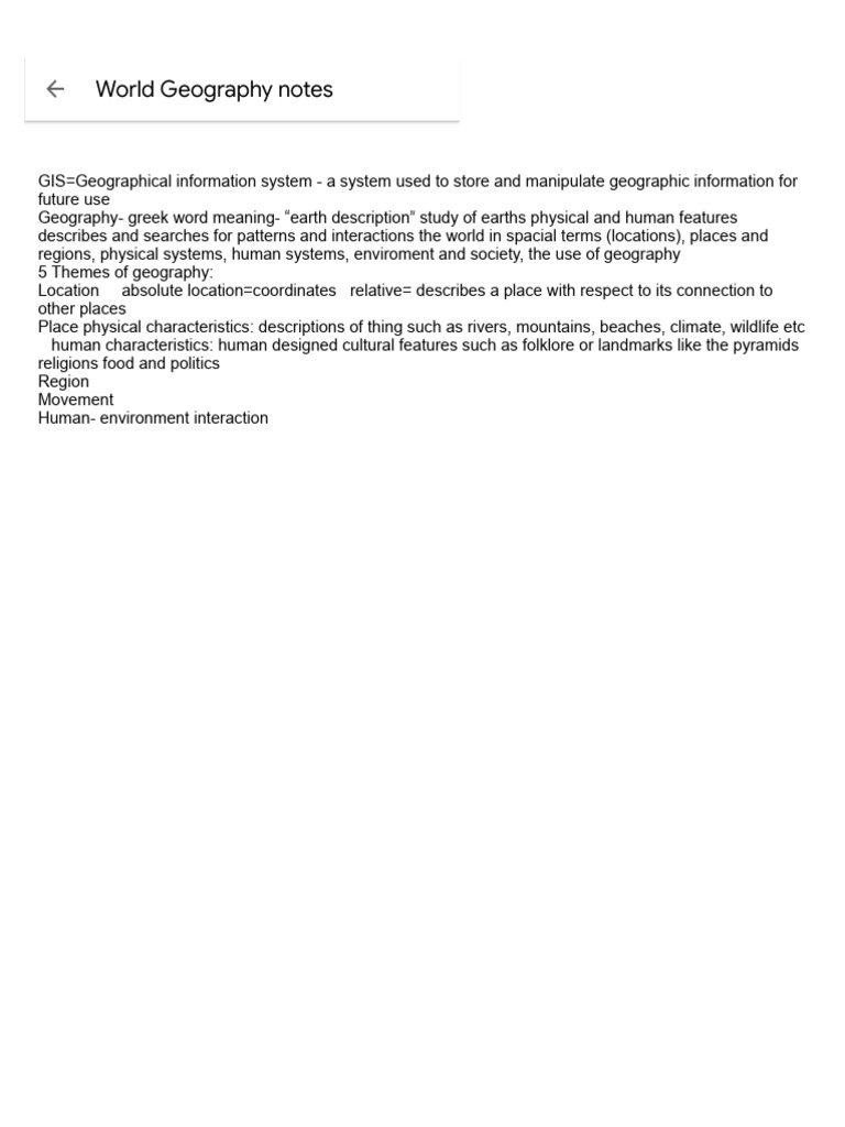 World Geography Notes | PDF