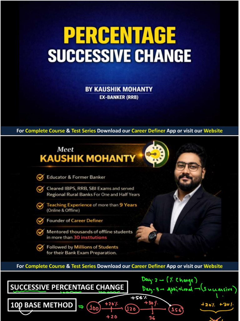 Percentage Successive Change (Sol) PDF | PDF