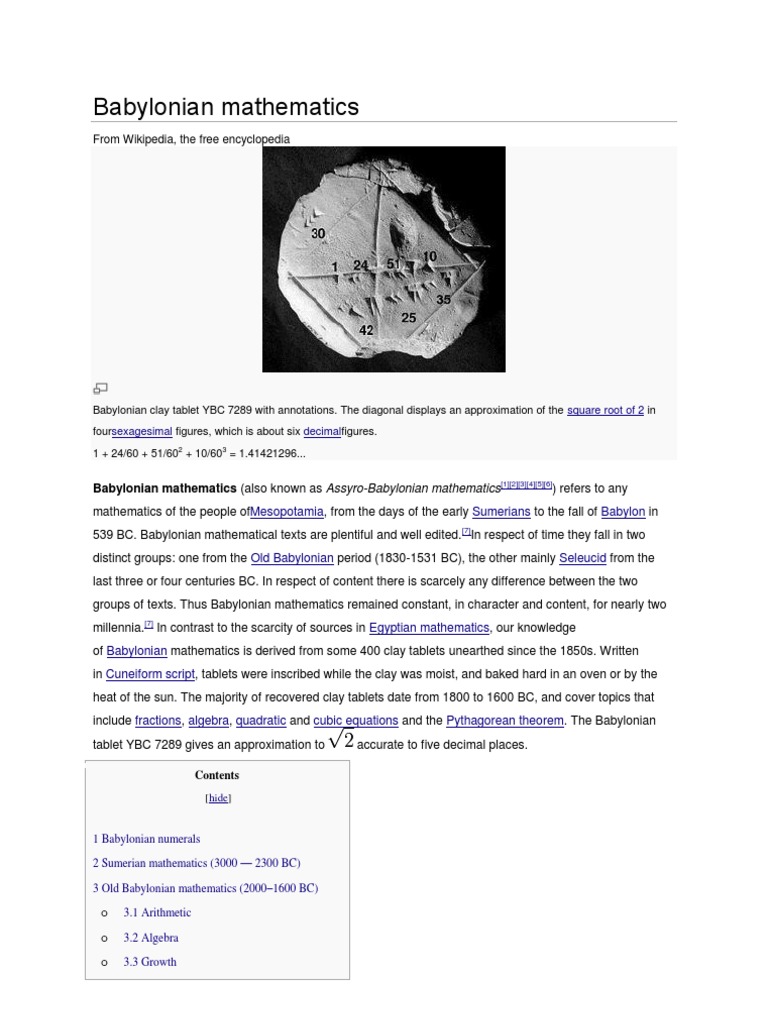 An In-Depth Look at Babylonian Mathematics: From Numeral Systems and ...