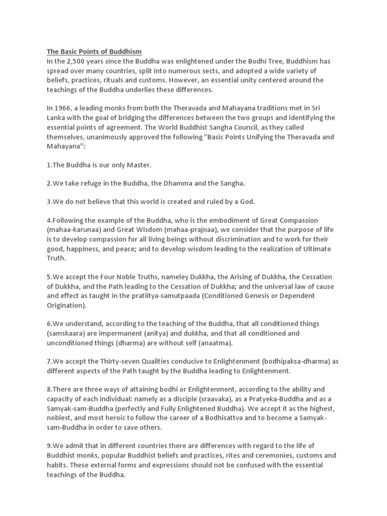 Basic Buddhism: Core Beliefs & Practices | PDF | Guru Nanak | Four ...