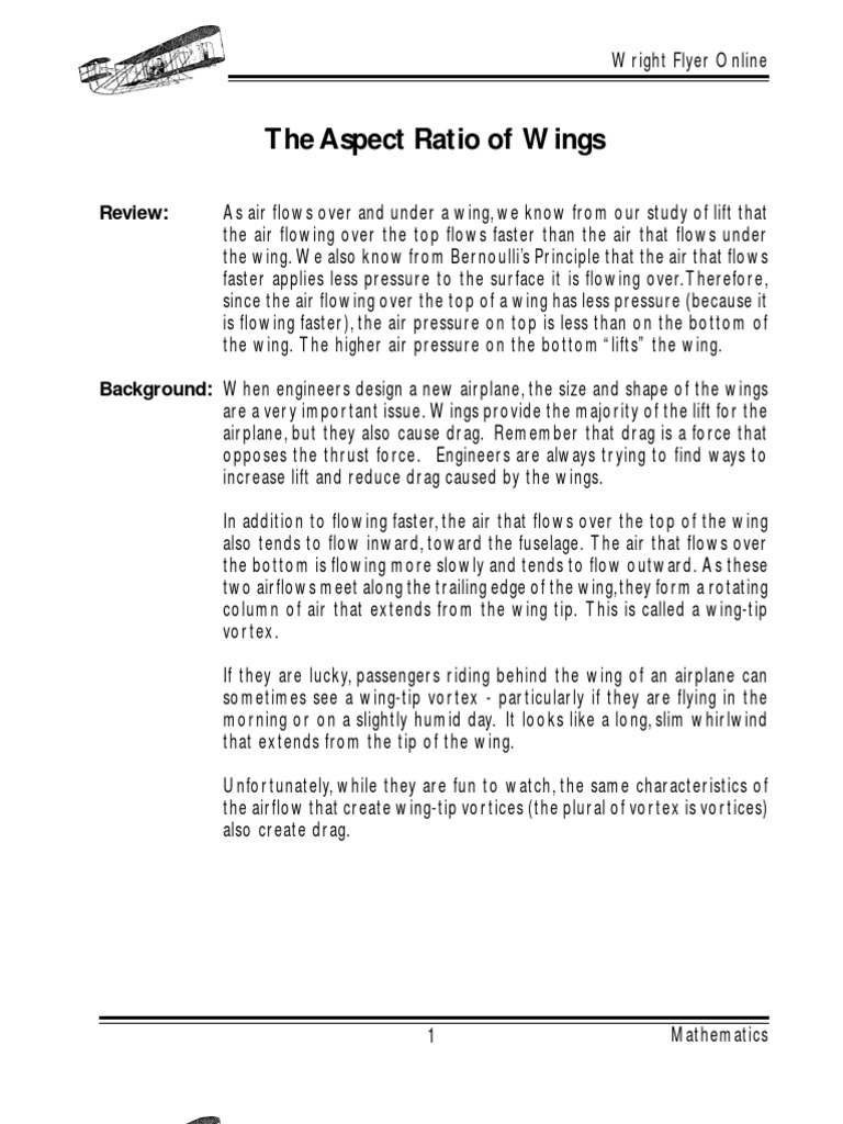 Understanding Wing Aspect Ratio | PDF | Vortices | Lift (Force)