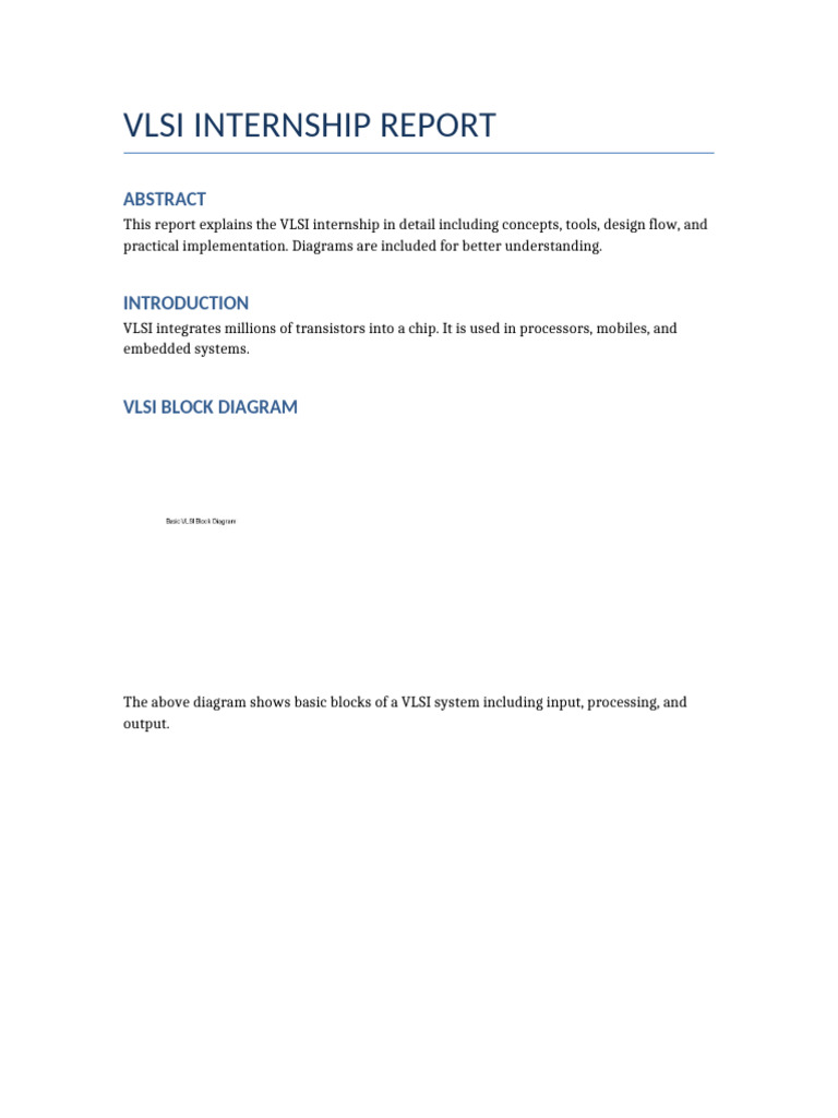 VLSI Report With Diagrams | PDF