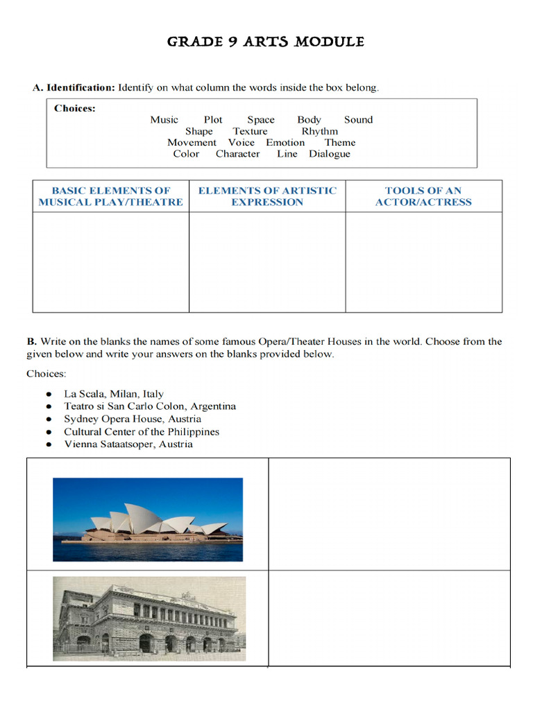 Grade 9 Arts Module | PDF