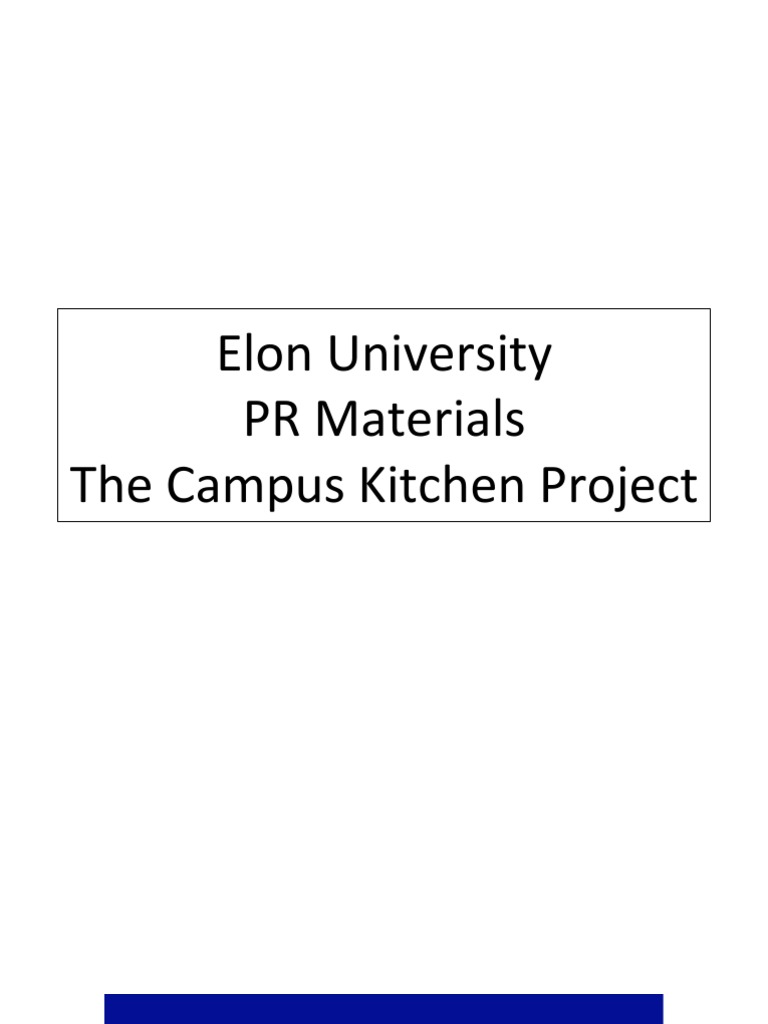 Campus Kitchen PR Materials | PDF
