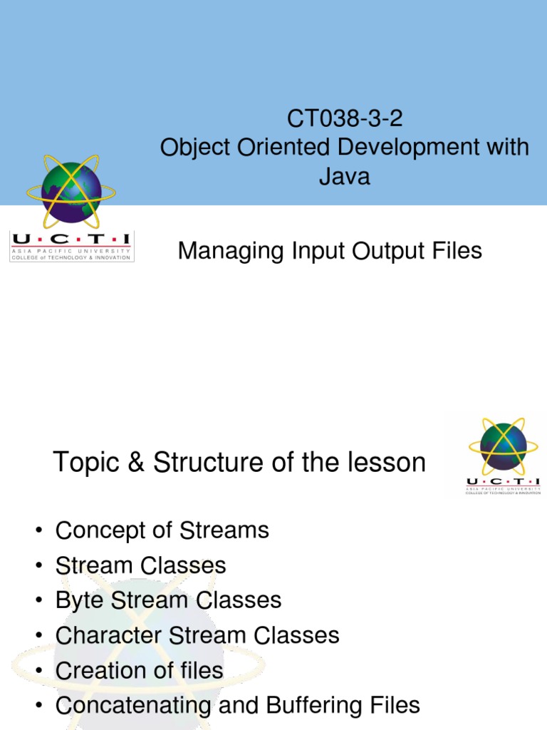 CT038-3-2 Object Oriented Development With Java | PDF | Input/Output | Computer File