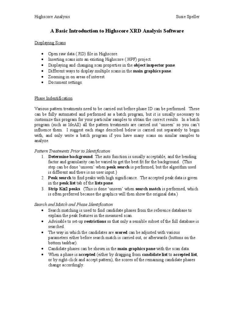 A Basic Introduction To Highscore XRD Analysis Software | Download Free ...