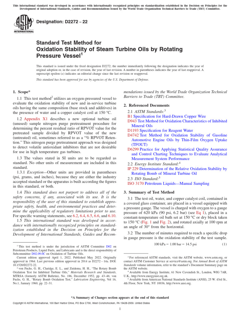 Astm D2272-22 | PDF