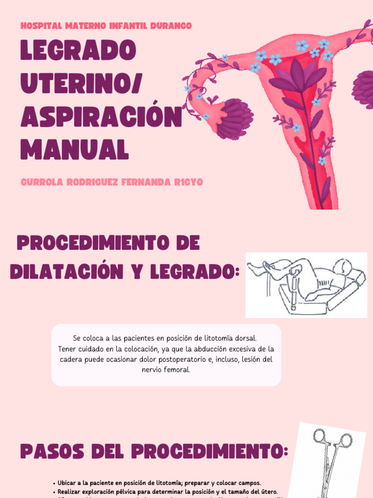 Legrado Uterino Aspiración Manual | PDF | Vagina | Especialidades Medicas