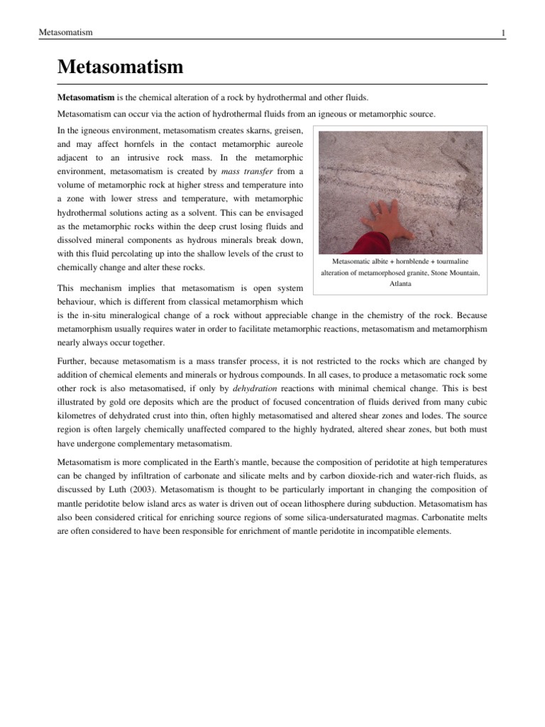 Metasomatism | Geological Processes | Geology