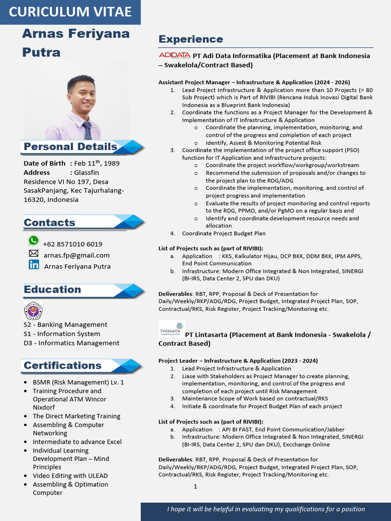CV Arnas FP 2026 | PDF | Computing | Business