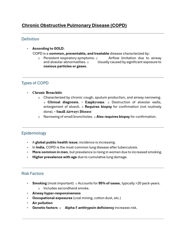 COPD - Chronic Bronchitis & Empysema | PDF | Chronic Obstructive ...