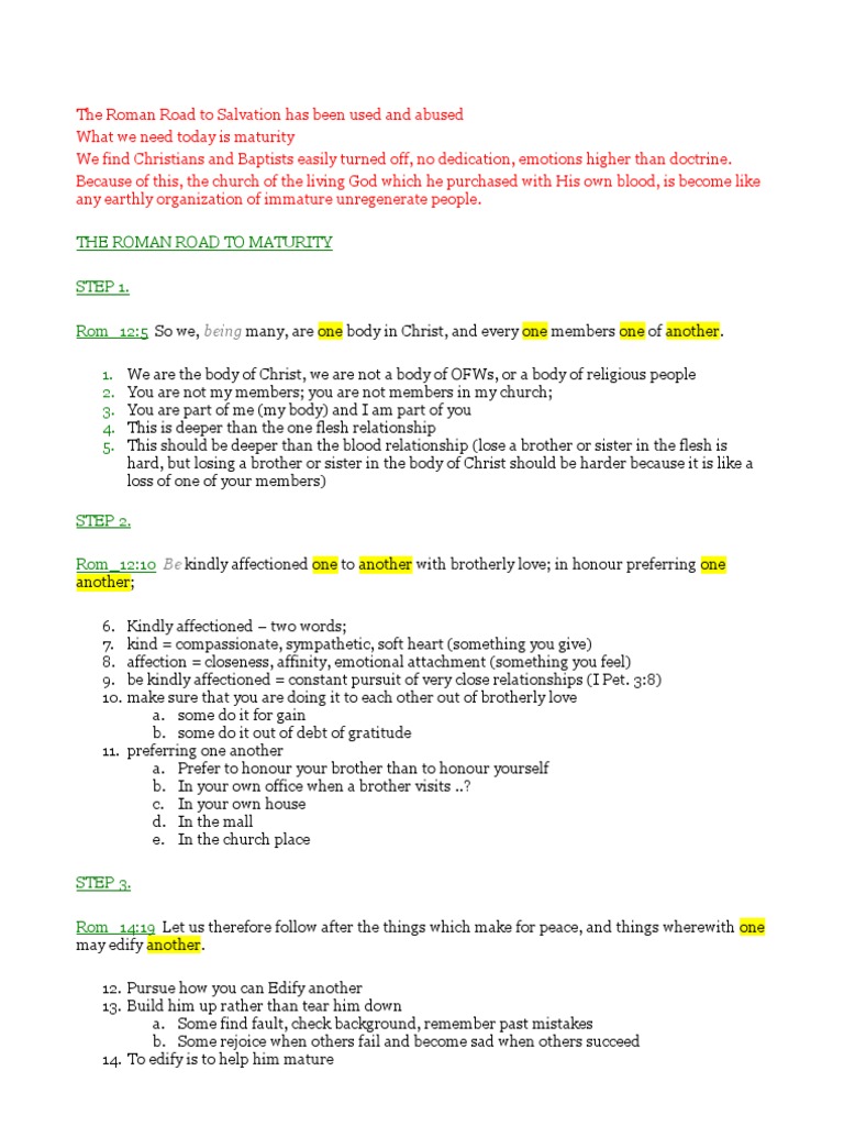 The Roman Road To Maturity 2 | PDF | Religious Faiths | Religious ...