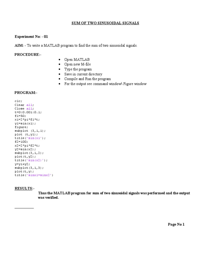 DSP Matlab Programs | PDF | Control Theory | Computer Programming
