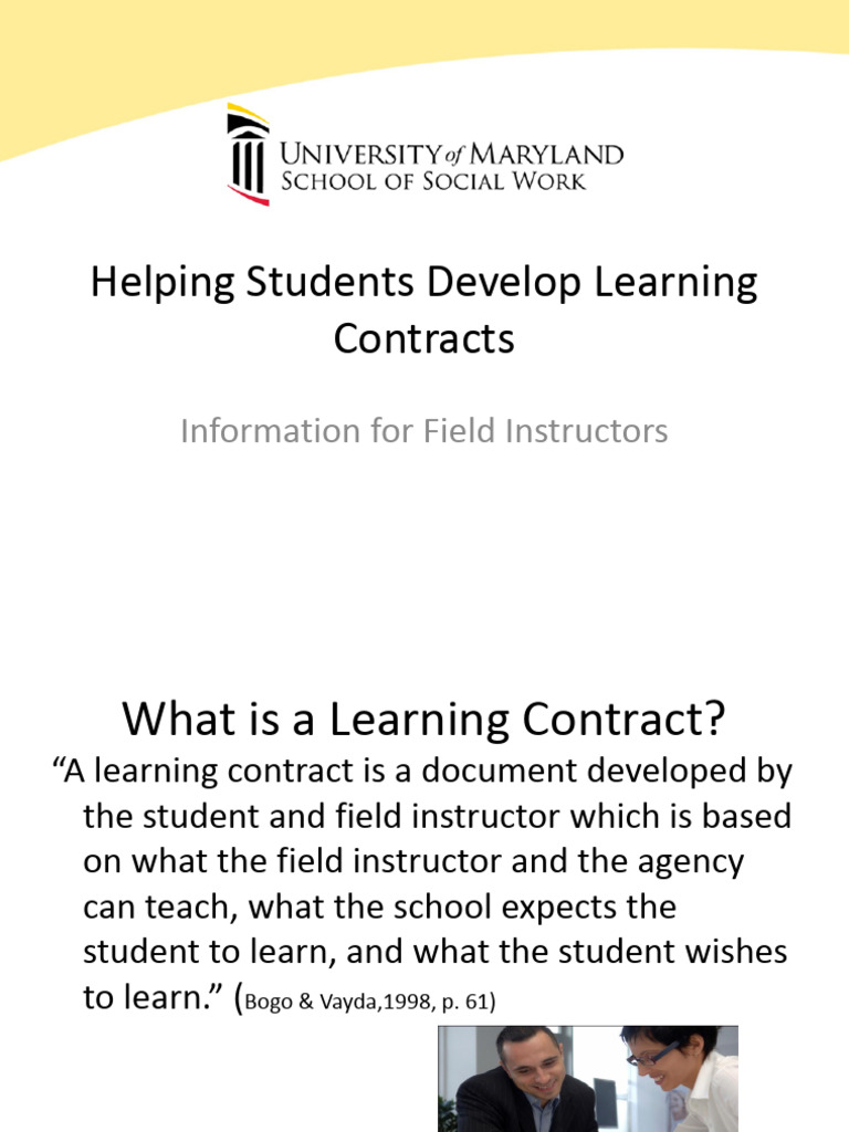 Learning Contract Slides | PDF | Learning | Evidence
