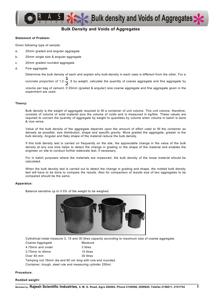 Bulk Density Test | PDF