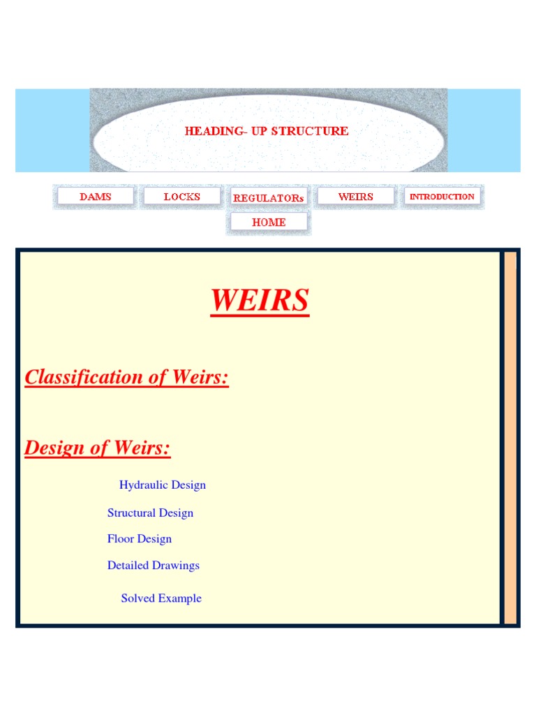 WEIRS Design1 | PDF | Soil Mechanics | Soil