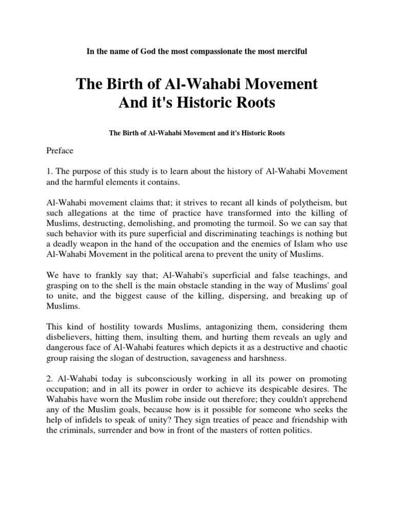 Al-Wahabi Movement: Historical Roots and Impact | PDF | Wahhabism ...