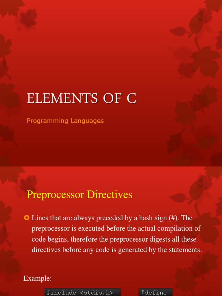Elements Of C Programming Languages Pdf C Programming Language 