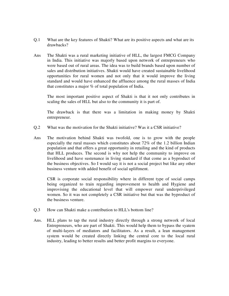 Case Study Analysis HLL | PDF | Corporate Social Responsibility ...