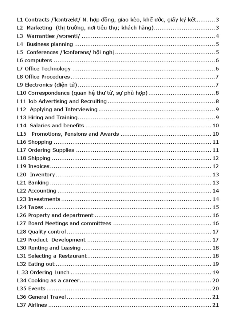 TOEIC 600 Words: Business & More | PDF