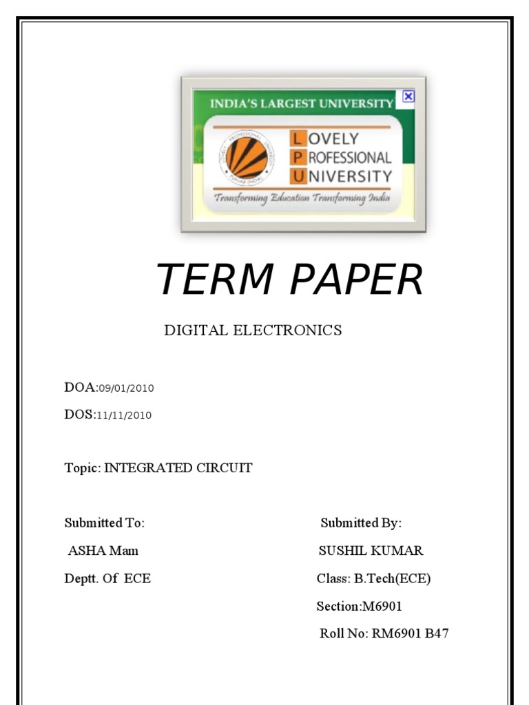 Project Report On Integrated Circuit | PDF | Integrated Circuit ...