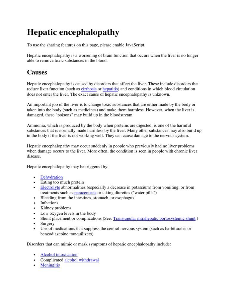 Hepatic Encephalopathy | PDF | Liver | Medical Specialties