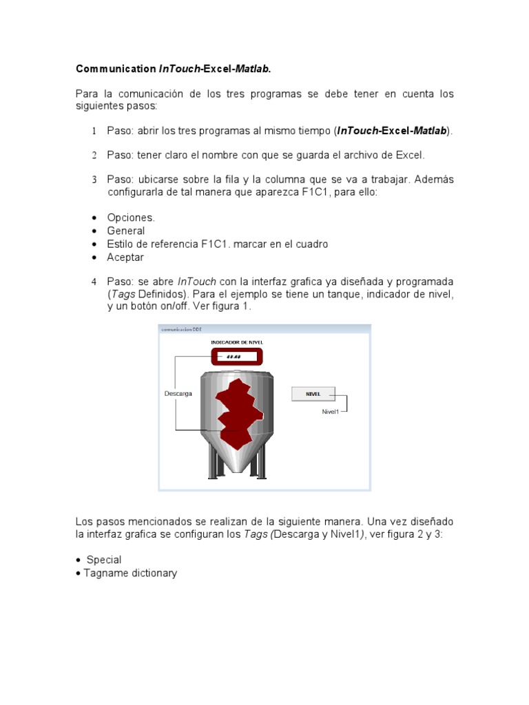 Conexion Intouch Excel Matlab | PDF
