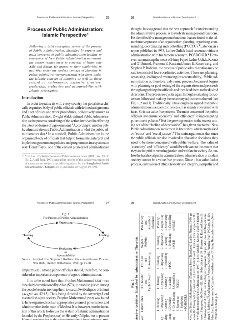 Process of Public Administration | PDF | Public Administration | Caliphate