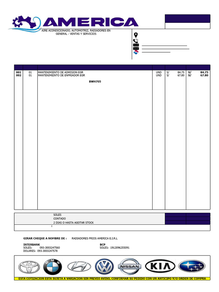 Cotizacion 945 - Tair Frutales | PDF