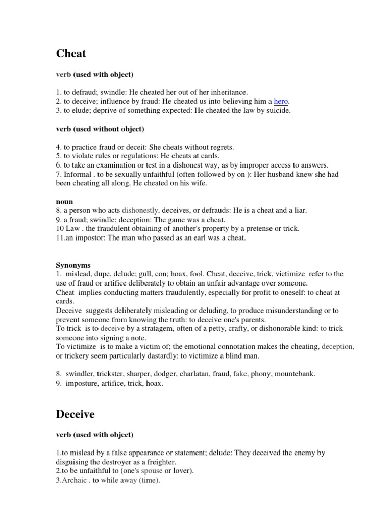 Cheat Deceive Trick | Download Free PDF | Deception | Fraud