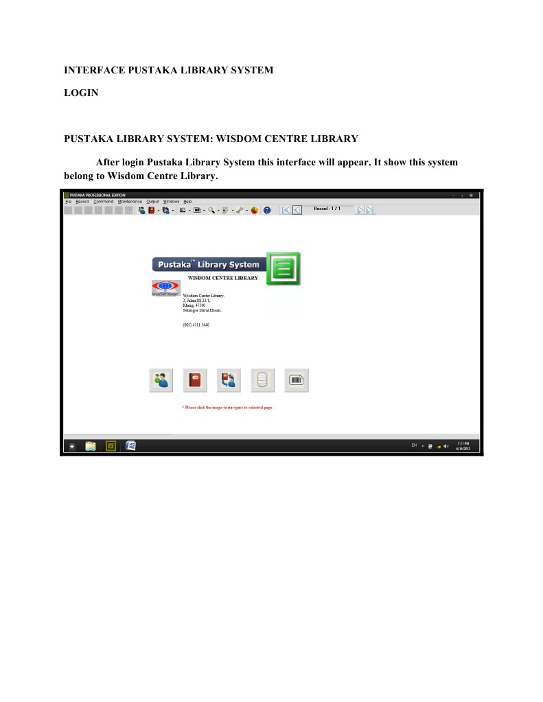 Interface Pustaka Library System Login | PDF