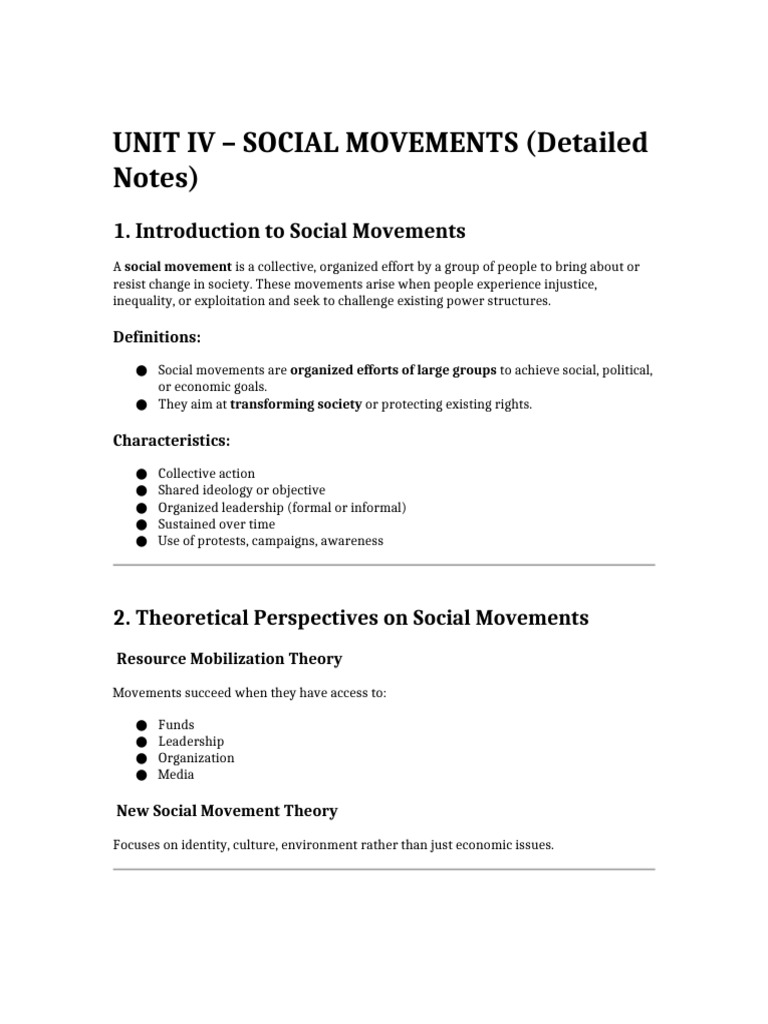 Unit 4 Social Movements | PDF | Social Movements | Dalit