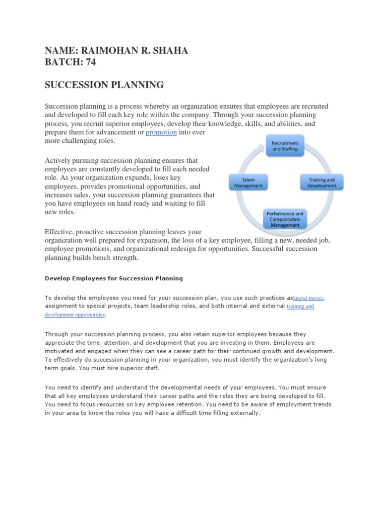 Succession Planning | PDF | Succession Planning | Employment