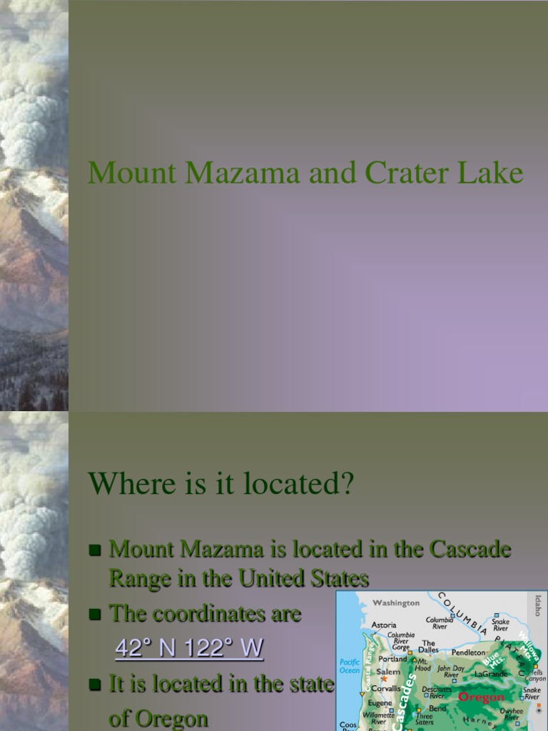 Mount Mazama: History and Geography | PDF | Lake | Plate Tectonics