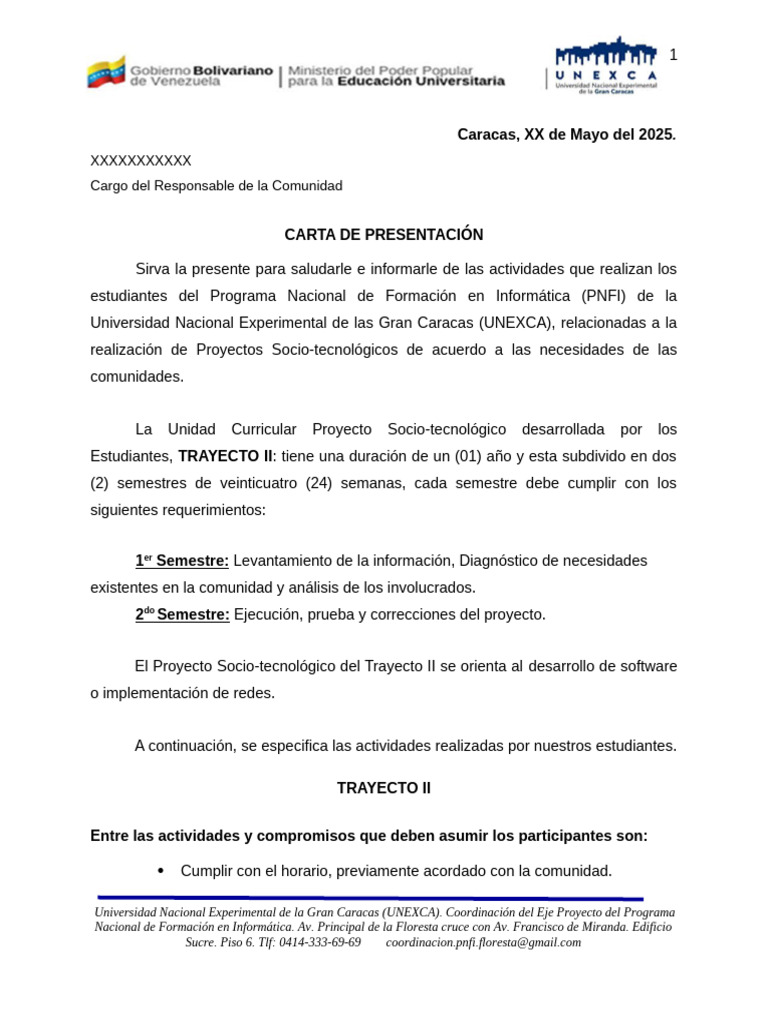 Carta Presentacion PST II | PDF