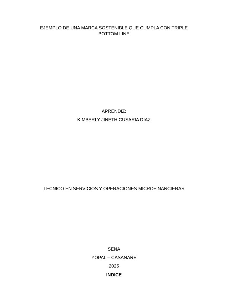 Ejemplo de Una Marca Sostenible Que Cumpla Con Triple Bottom Line | PDF ...