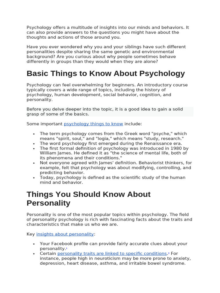 Psychology Offers A Multitude of Insights Into Our Minds and Behaviors ...