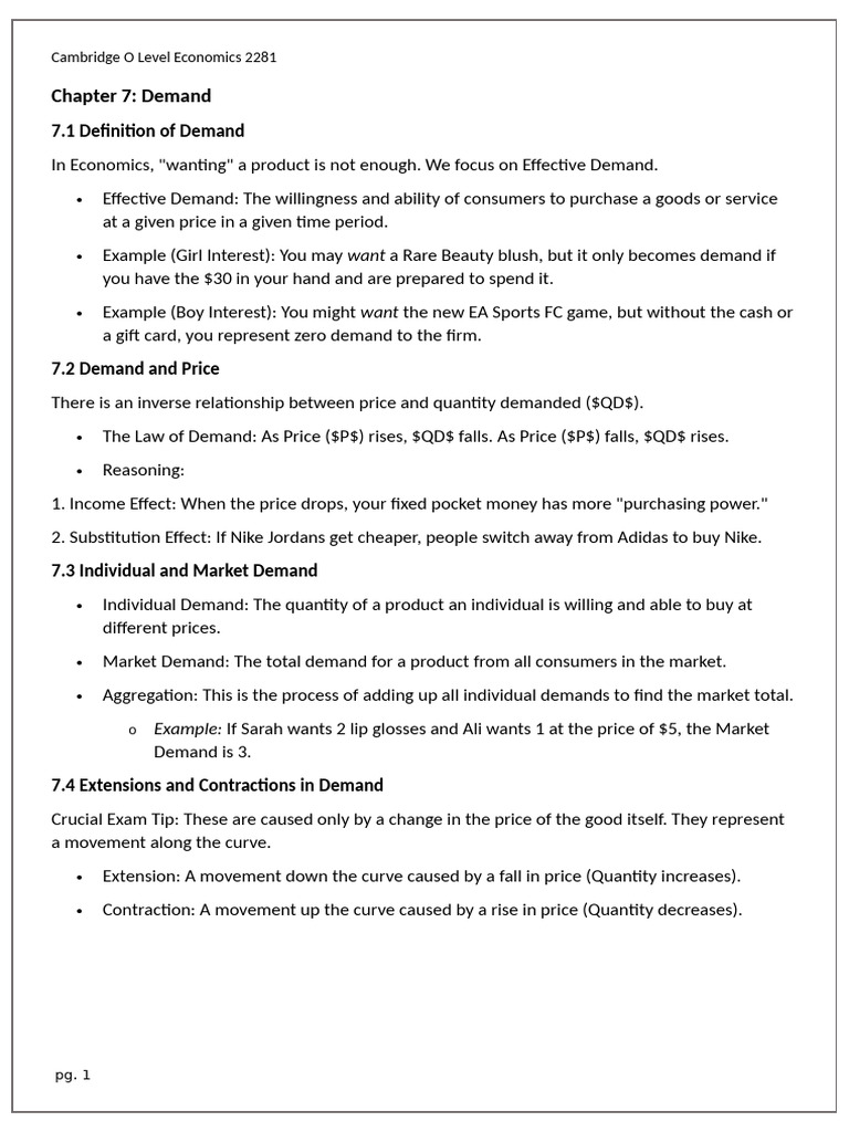 07 - Demand - Notes | PDF | Demand | Demand Curve