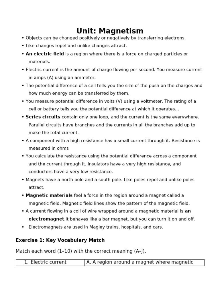 Magnetism | PDF | Electric Current | Voltage